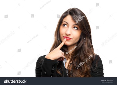 Beautiful Woman Thinking Over 751487 Royalty Free Licensable Stock