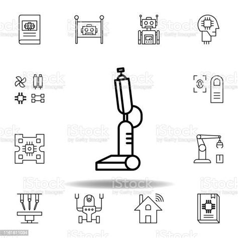 로봇 로봇 다리 윤곽선 아이콘입니다 로봇 일러스트 아이콘 세트입니다 기호는 웹 로고 모바일 앱 Ui Ux에 사용할 수 있습니다