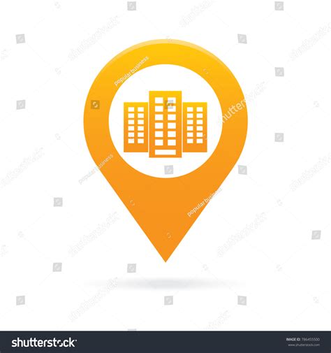Building Map Pointer Icon Marker Gps Stock Illustration 786455500