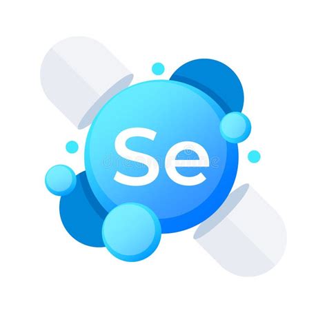 Minerals Selenium Se And Vitamin For Health Chemical Element Of Periodic Table Stock Vector