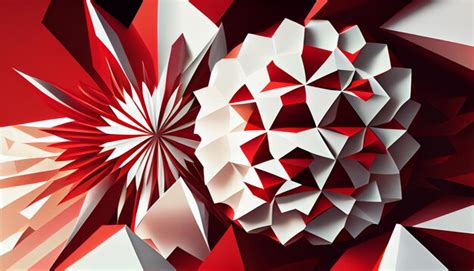 Premium Ai Image Generative Ai Organic And Geometric Shapes In Red And White