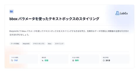 データ可視化 Matplotlib のテキストボックス スタイリングのヒント Labex