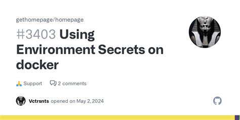 Using Environment Secrets On Docker · Gethomepage Homepage · Discussion