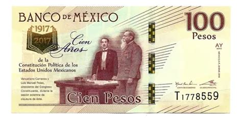 Billete México Pesos Centenario De La Constitución A Y MercadoLibre
