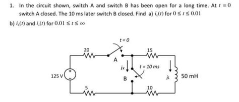 Solved In The Circuit Shown Switch A And Switch B Has Chegg