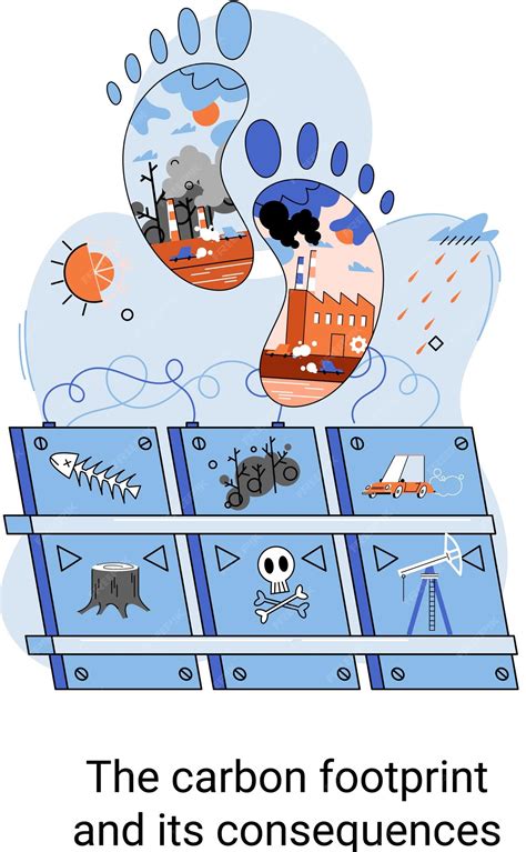 Premium Vector Carbon Footprint And Consequences Metaphor Causes Of