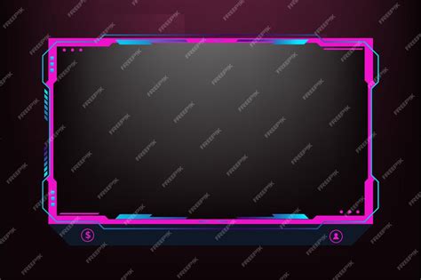 추상적인 모양의 라이브 방송 게임 오버레이 장식 버튼과 화면 패널이 있는 여성스러운 라이브 스트리밍 오버레이 디자인 분홍색과 어두운 색상의 라이브 스트리밍 오버레이 디자인