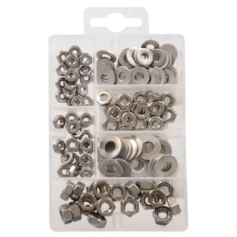 Hillman Stainless Steel Nut And Washer Assorted Kit 225 Pack 130215 The Home Depot