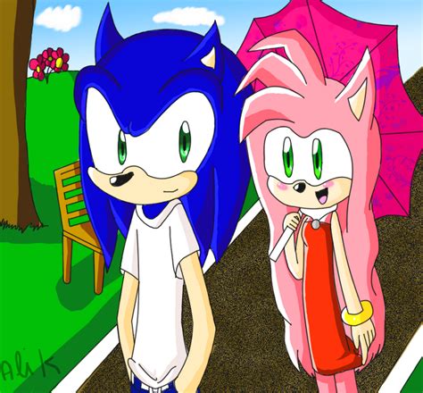 A Walk In The Park Sonamy By Animeroxygirl On Deviantart