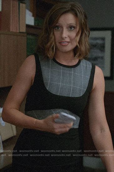 Wornontv Peytons Black Dress With Grey Plaid Panels On Izombie Aly Michalka Clothes And