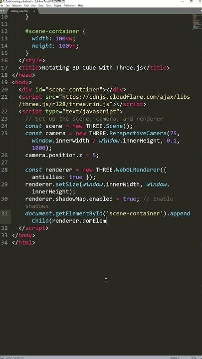 Rotating 3d Cube Using Threejs In Html Css Js Shorts Coding Programming Html Css