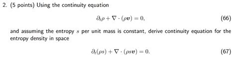 Solved 2 5 Points Using The Continuity Equation