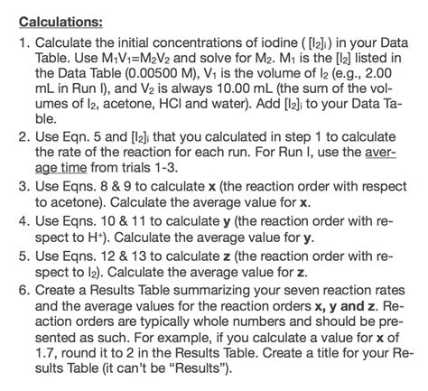 solved calculations 1 calculate the initial concentrations