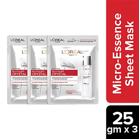 Buy L Oreal Paris Revitalift Crystal Micro Essence Sheet Mask For Treatment Crystal Clear Skin