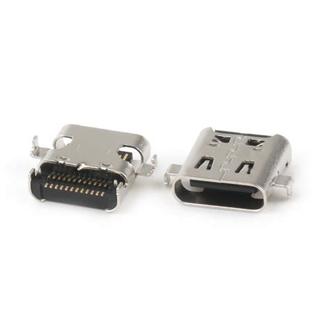 Female Pin Type C Stainless Steel Shell USB Type C Female Connector