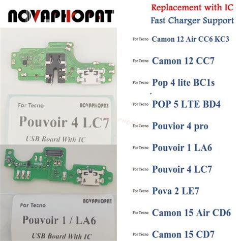 Novaphopat For Tecno Camon Air Pop Lte Bd Pouvior Pro Lite Pova Le Lc La Cc
