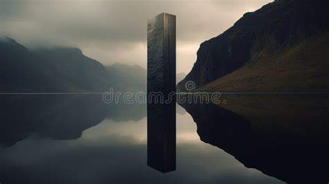 Tesseract A Dark Composition Of A Towering Structure In Norwegian