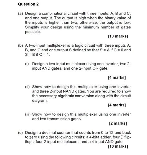 Solved Question A Design A Combinational Circuit With Chegg