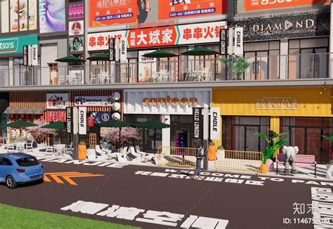 现代商业街su模型下载【id1146759021】知末su模型网