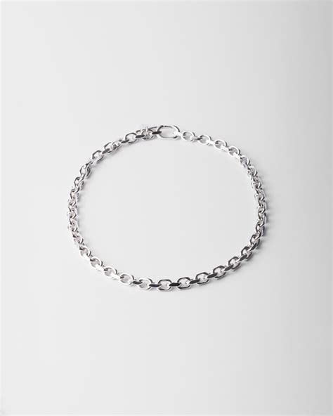 Silver Silver Chain Necklace Prada