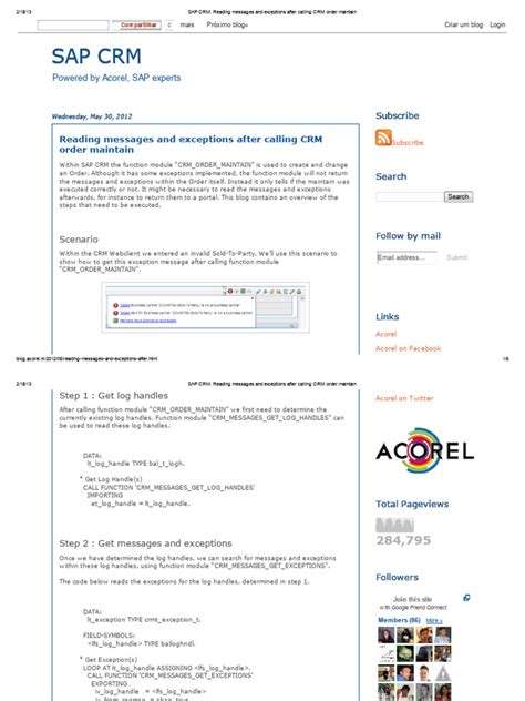 Sap Crm Reading Messages And Exceptions After Calling Crm Order