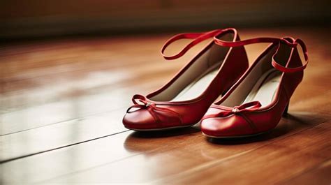 Premium Photo A Photo Of A Pair Of Ruby Red Ballet Shoes