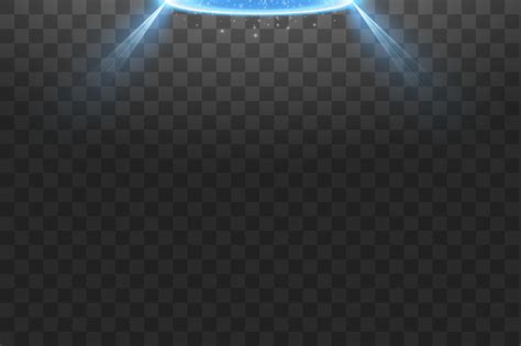 미래의 텔레포트 마법의 판타지 포털 빛 효과 푸른 양 초 투명 한 배경에 스파크와 밤 장면의 광선 연단의 빈 조명 효과 디스코 클럽 댄스 플로어 3차원 형태에 대한 스톡