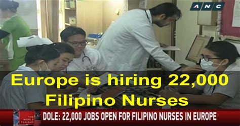 Europe Is Hiring 22000 Filipino Nurses 150000 Pesos Salary Per Month