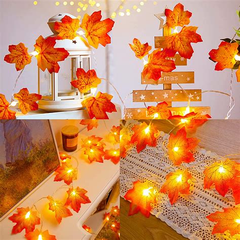 Dystyle Fall Maple Leaf Garland Maple Leaves Fairy Lights Thanksgiving