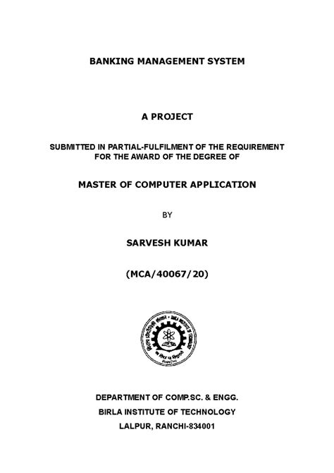 Banking Management System Banking Management System A Project