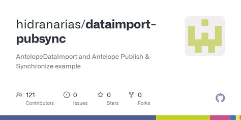 Github Hidranariasdataimport Pubsync Antelopedataimport And