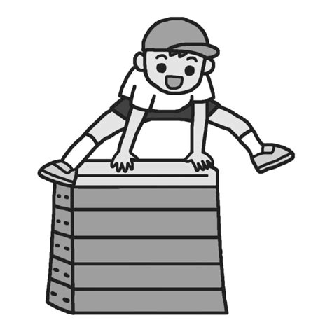 とびばこモノクロうんどうかい・運動会の無料イラスト園の行事保育素材