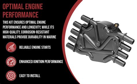 Amazon.com: V8 Distributor Cap and Rotor kit for Mercruiser and Volvo ...