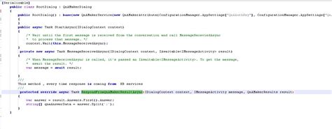 C How To Receive A Users Input In A Chatbot App That Uses Qna Maker Services Stack Overflow