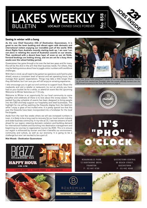 Issue 858 Lakes Weekly Bulletin