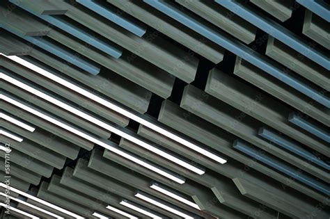 Blue And Grey Ceiling Texture Background Interior Design For Modern Home Plank Timber Industry