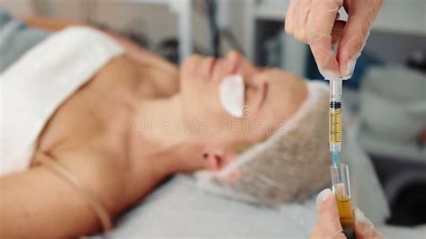 Cosmetic Procedure With Prp Injection Preparation Close Up Of A