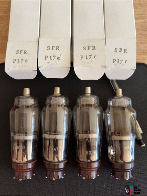 Tightly Matched Quad—french Nos Sfr P17c 6v3 Tubes With El34 Adapters