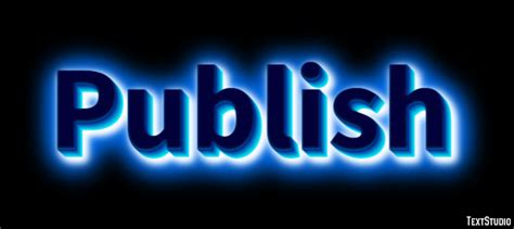 Publish 3d With Blue Glow Text Effect Generator