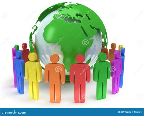 Earth Planet Globe And People 3d Render Stock Illustration