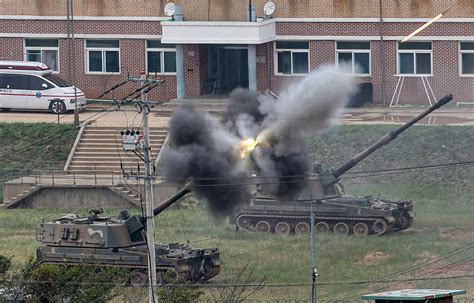 軍 서북도서 해상사격훈련 실시k9·천무 390여발 발사