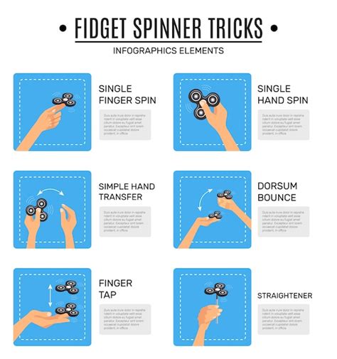 Free Vector Fidget Spinner Instructions Set