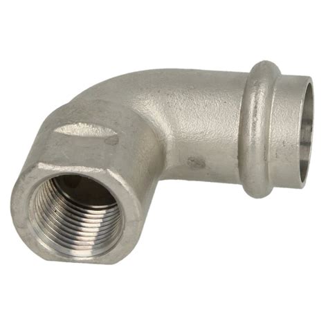 Edelstahl Pressfitting Übergangswinkel mm I x ¾ IG mit Kontur V