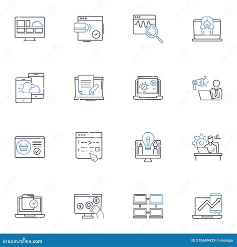 Collaborating Nerks Line Icons Collection Partnership Teamwork