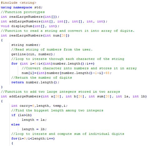 answered adding large integers in c the… bartleby