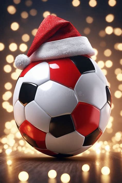 Santa Hat On Top Of A Soccer Ball Christmas Wallpaper Sports Store