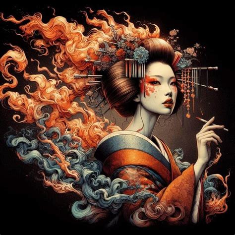 Premium Photo Geisha Kimono Design Art