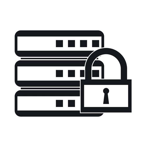 Database With Padlock Icon Simple Style 14578253 Vector Art At Vecteezy