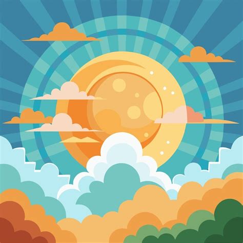 Sky And Cloud Color Vector Illustration Design Premium Ai Generated