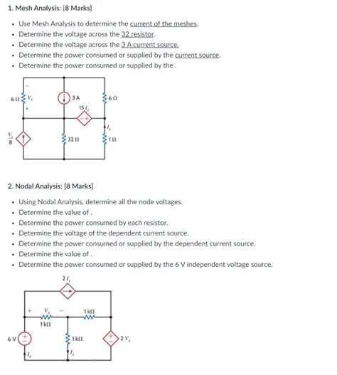 Solved Mesh Analysis Marks Use Mesh Analysis To Chegg